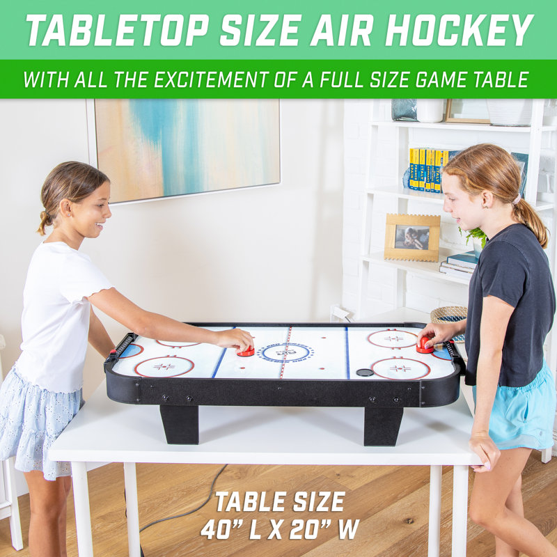 GoSports 40 Inch Table Top Air Hockey Game for Kids - Oak | Wayfair